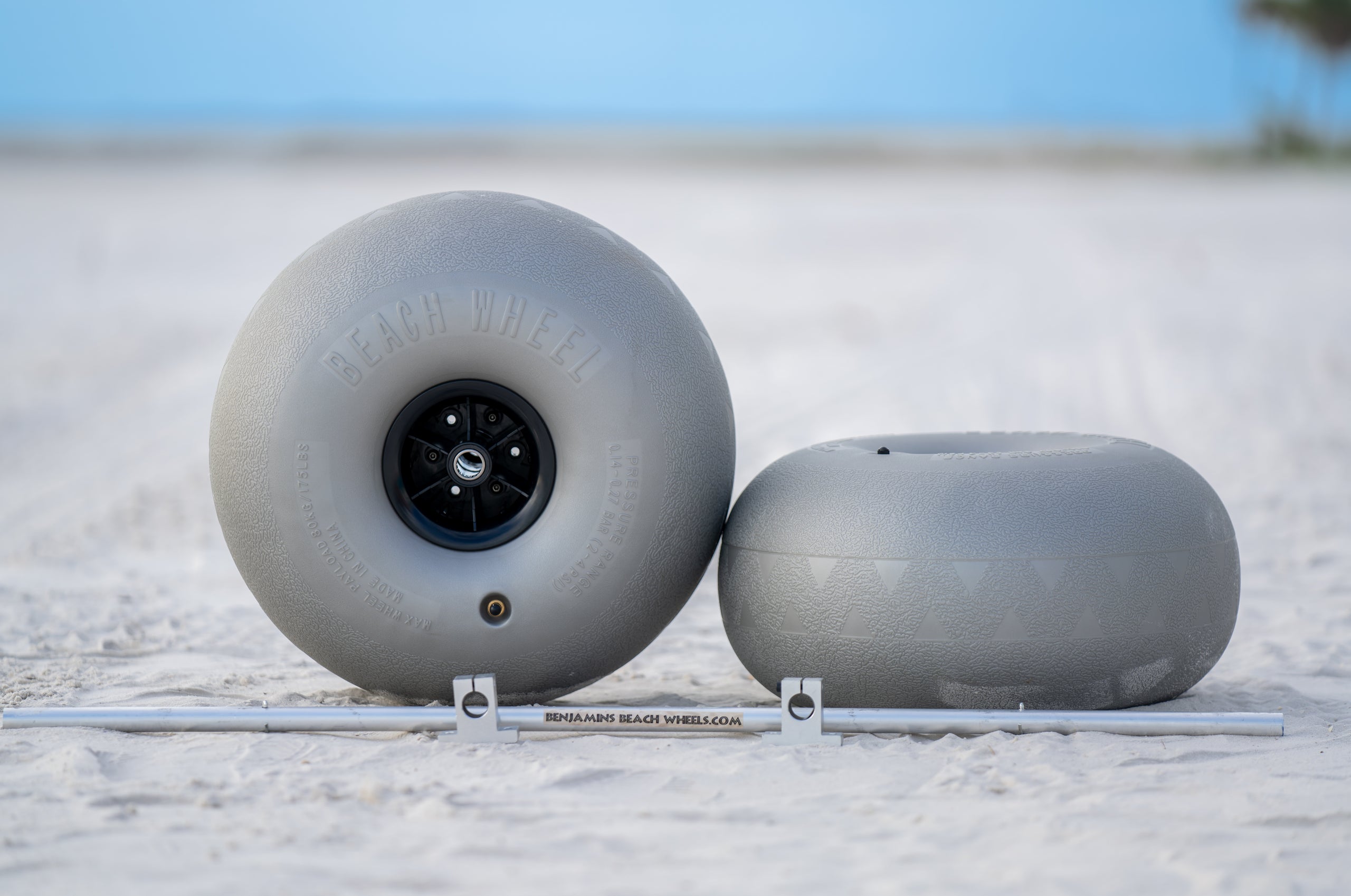 2 WHEEL KIT: 2- 16in Wheels, Axle kit, sand stopper disc, and mounting ...